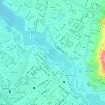 Humedal Juan Amarillo地形图、海拔、地势