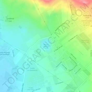 Parque Zonal de Lurín地形图、海拔、地势