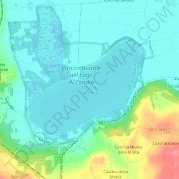 Lago di Candia地形图、海拔、地势