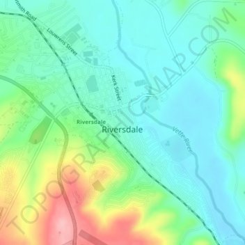Riversdale地形图、海拔、地势