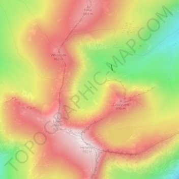 Brown Cove Tarn地形图、海拔、地势