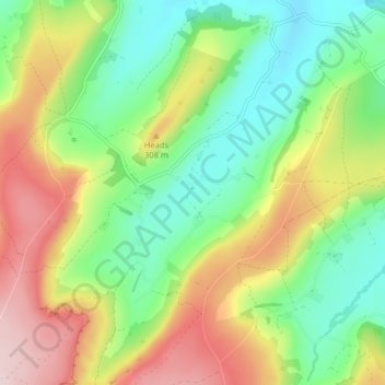 Great Fryup Dale地形图、海拔、地势