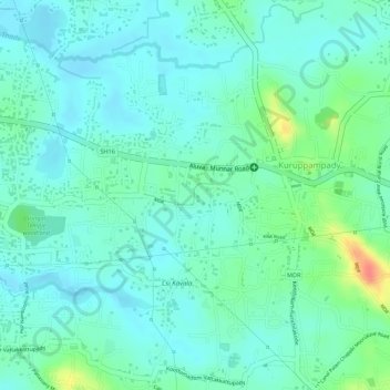 Perumbavoor Branch Canal地形图、海拔、地势