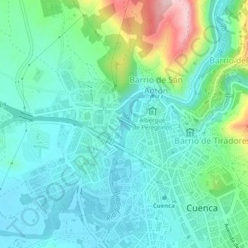Rio Júcar地形图、海拔、地势