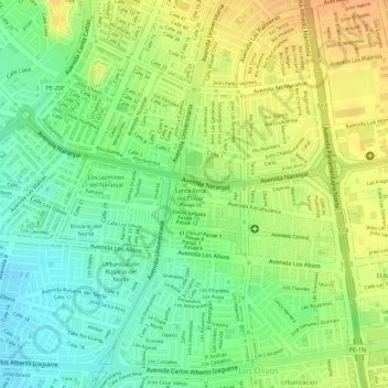 Parque Antonio Raimondi地形图、海拔、地势